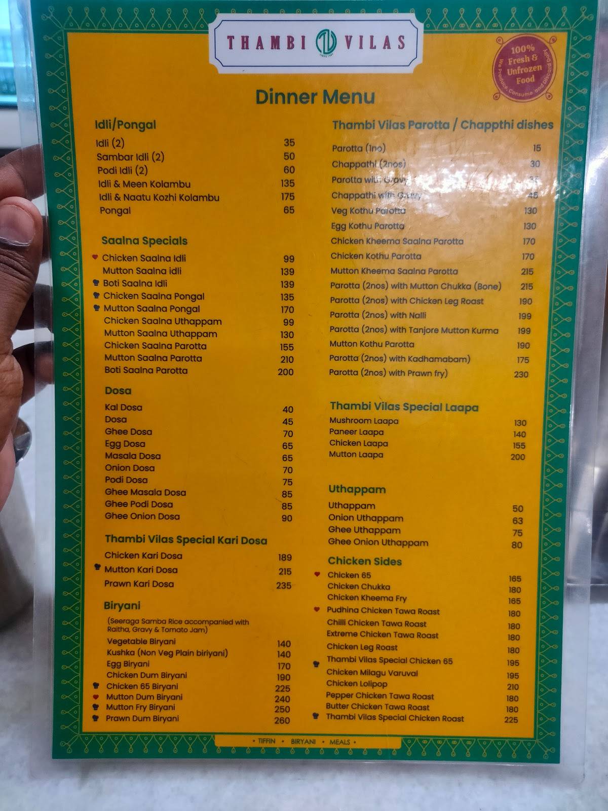 Menu at Thanjai Thambivilas - The best Non Veg Restaurant, Thanjavur