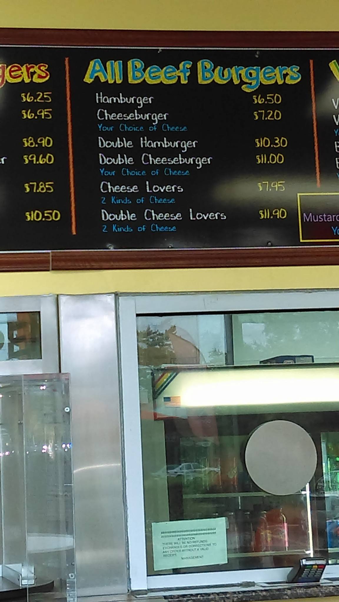 Menu at That's A Burger restaurant, Chicago, S Stony Is Ave