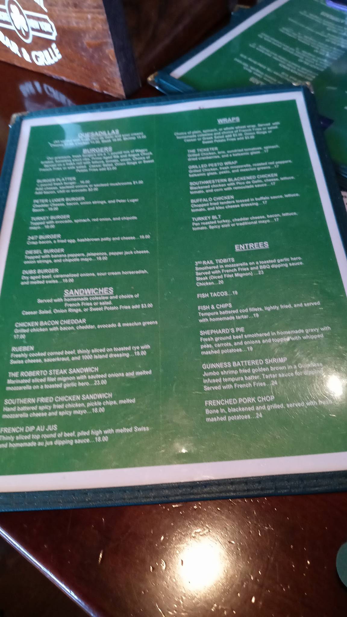 Menu at The 3rd Rail Bar & Grille, Bellmore
