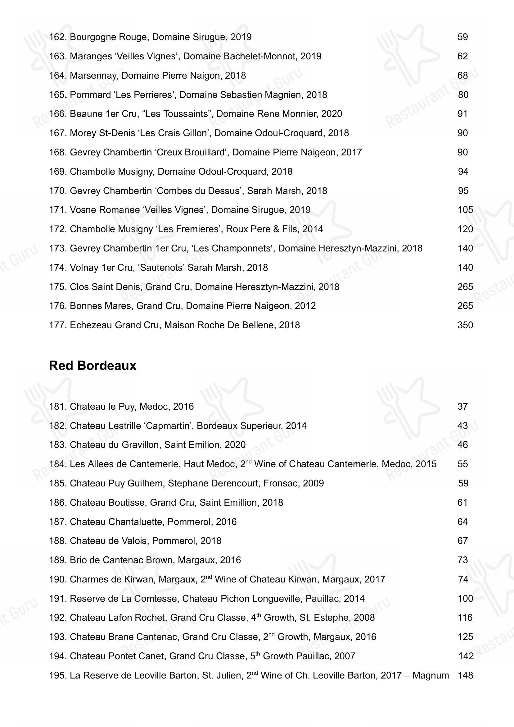 Menu at The Alice Hawthorn Inn Restaurant & Rooms, Nun Monkton, The Green