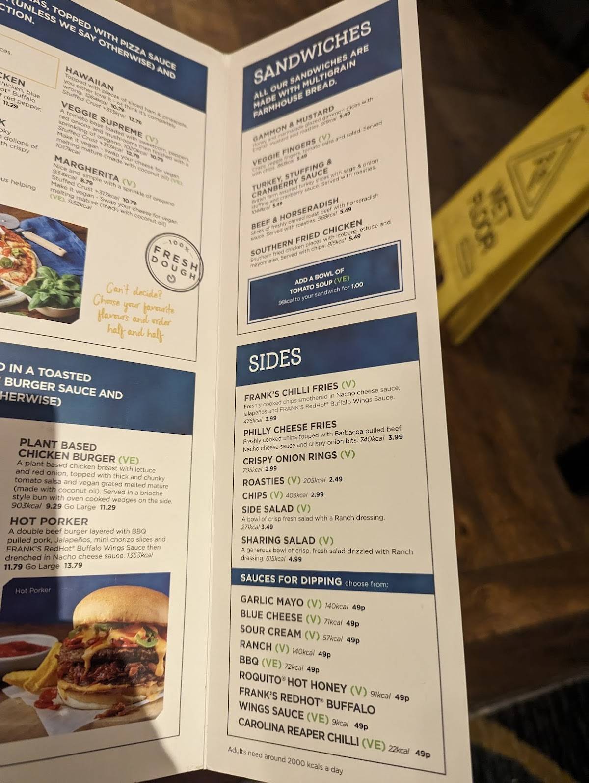 Carta del pub y bar The Alma Inn, Upham