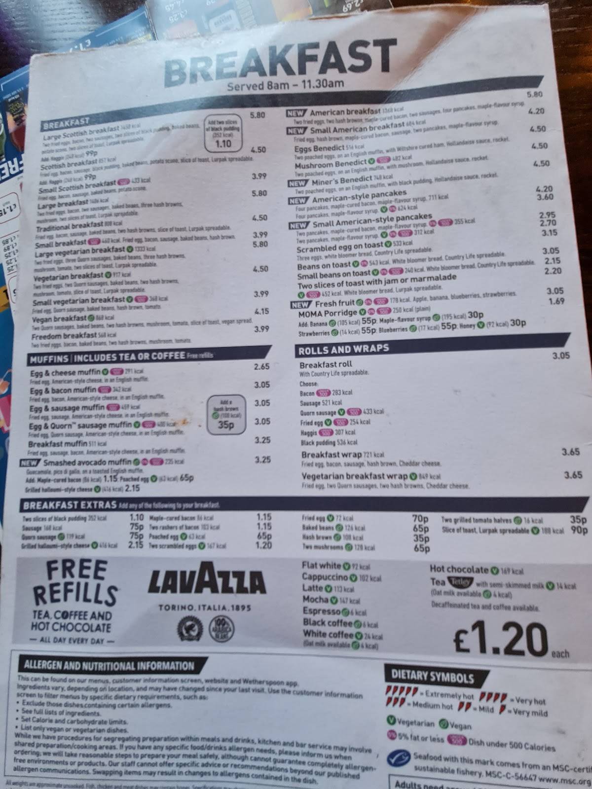 Menu at The Archibald Simpson - JD Wetherspoon pub & bar, Aberdeen, 5 ...
