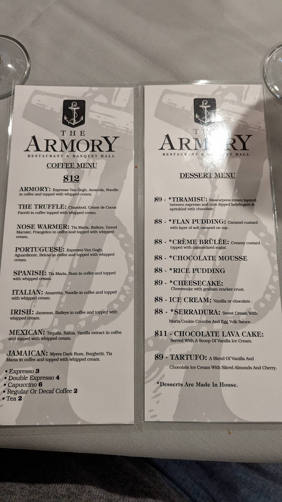 Menu at The Armory NJ restaurant, Perth Amboy