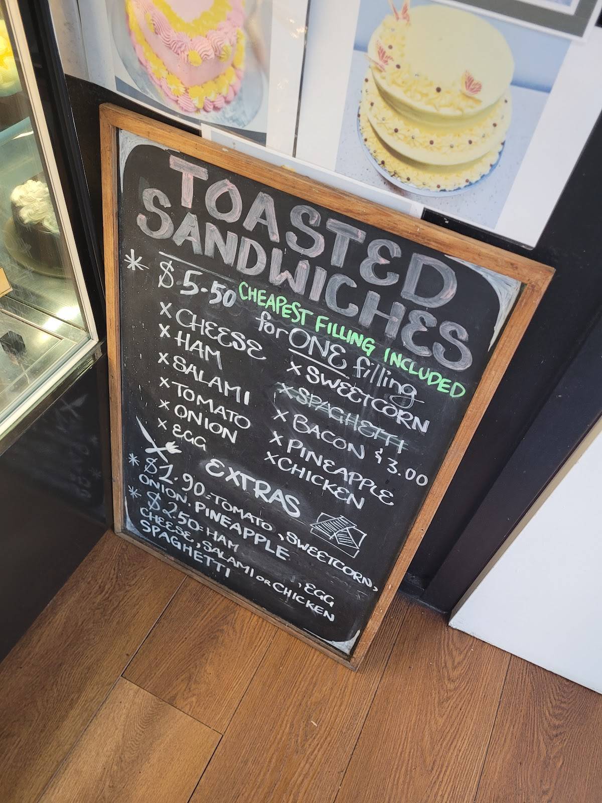 Menu at The Bakers Cottage cafe, Auckland