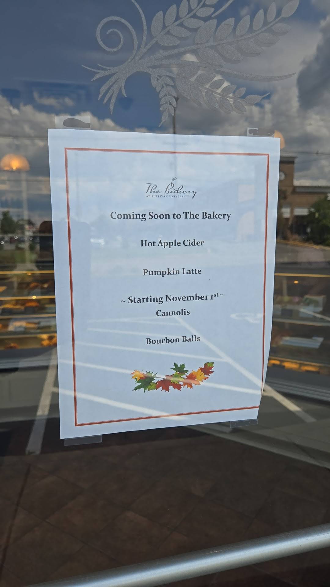 Carta de The Bakery at Sullivan University, Louisville