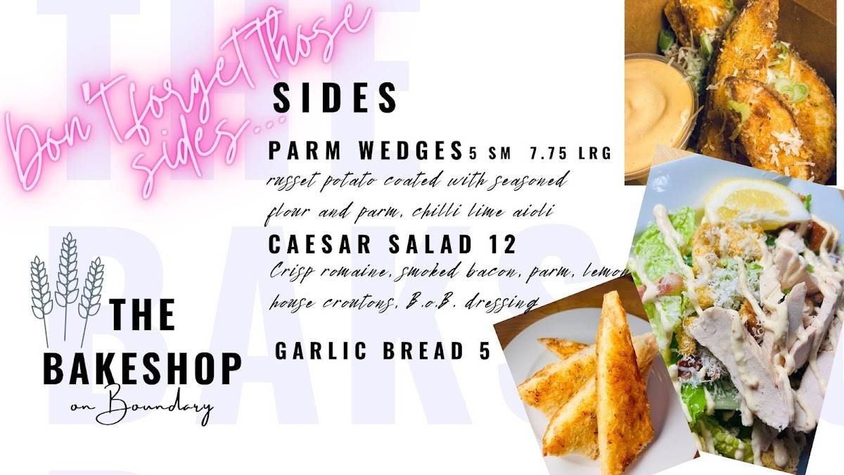 Menu at The Bakeshop on Boundary, Thunder Bay