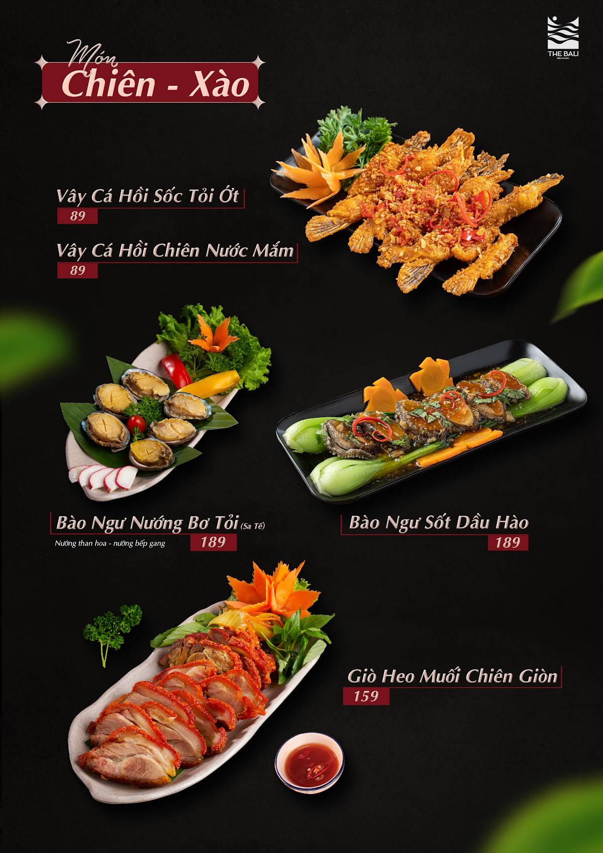Menu at The Bali - Grill To Chill restaurant, Ho Chi Minh City