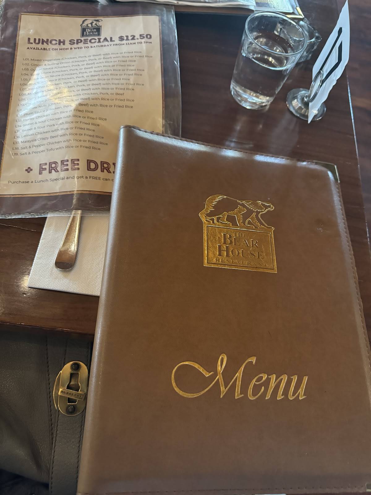 Menu at The Bear House Restaurant, Cranbourne