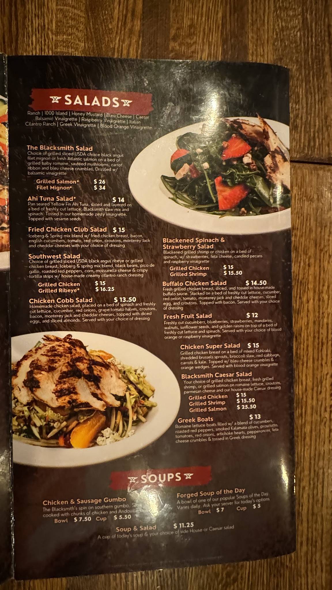 Menu at The Blacksmith Restaurant, Dyersburg