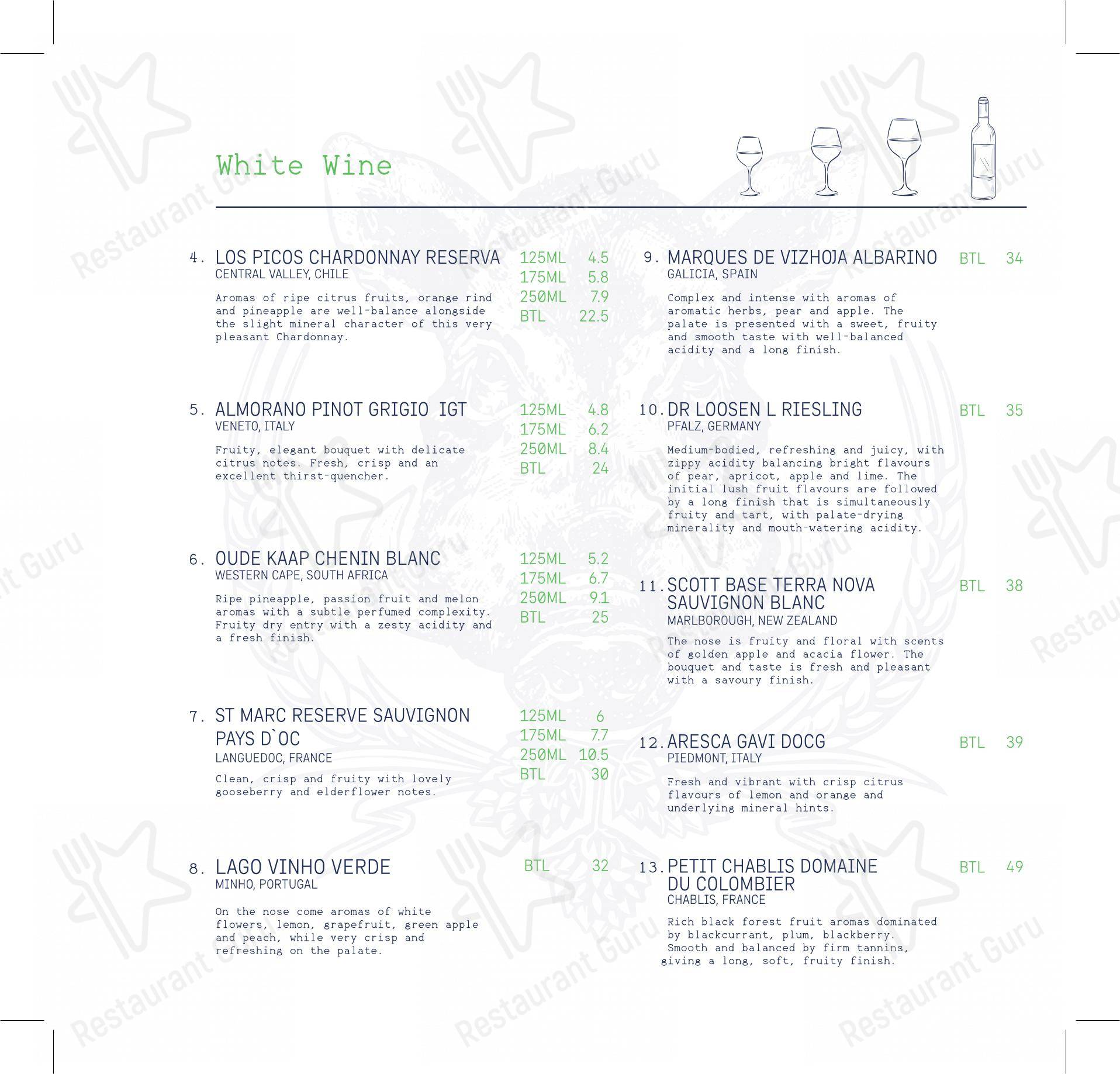 Menu at The Boars Head, Templeton pub & bar, Narberth