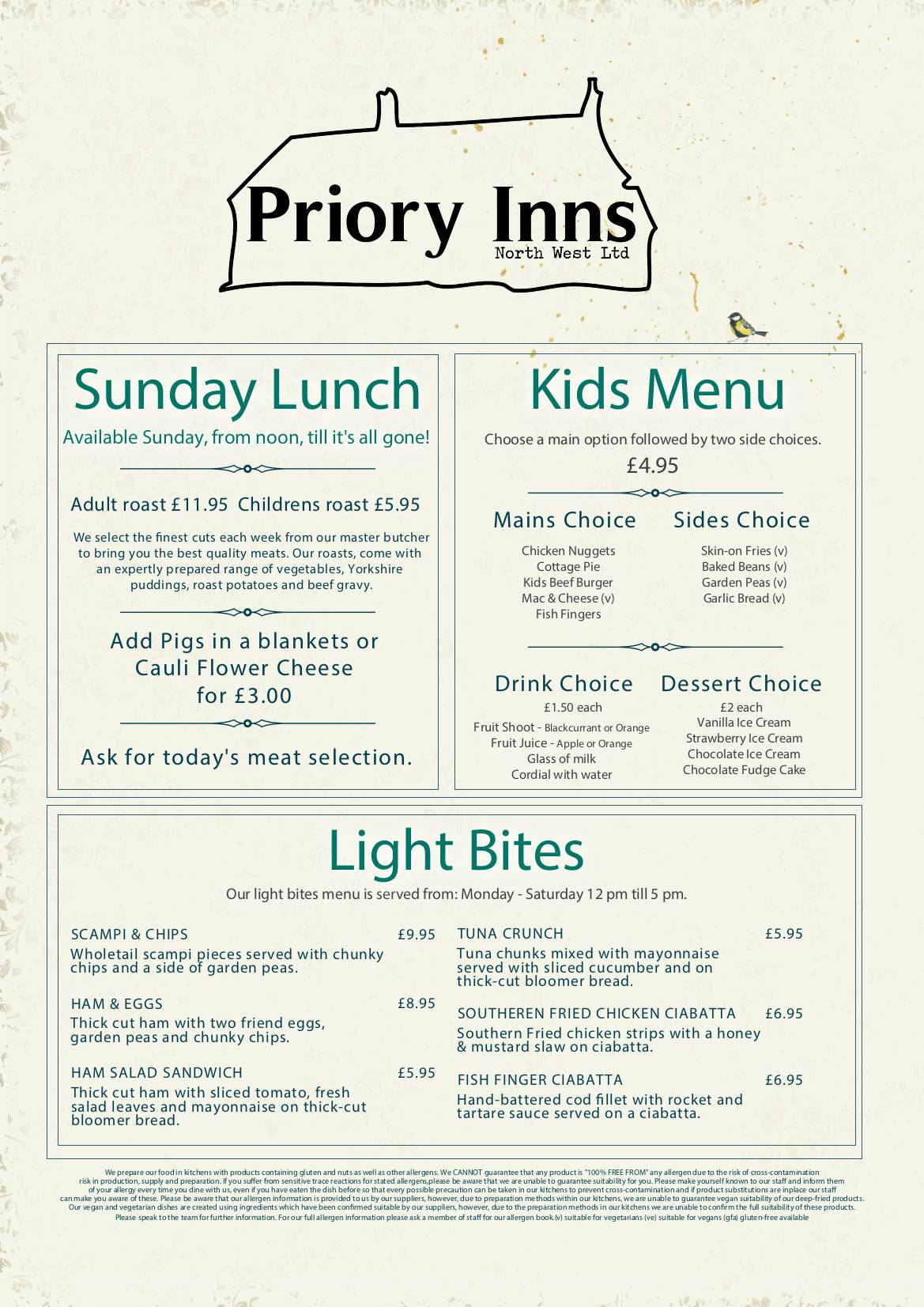 Menu at The Boat House Inn. pub & bar, Astley