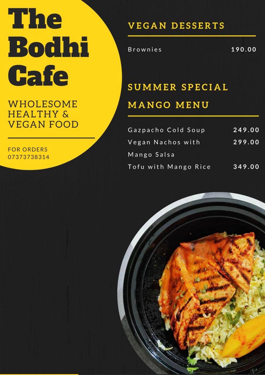 Menu at The Bodhi Cafe, Mumbai