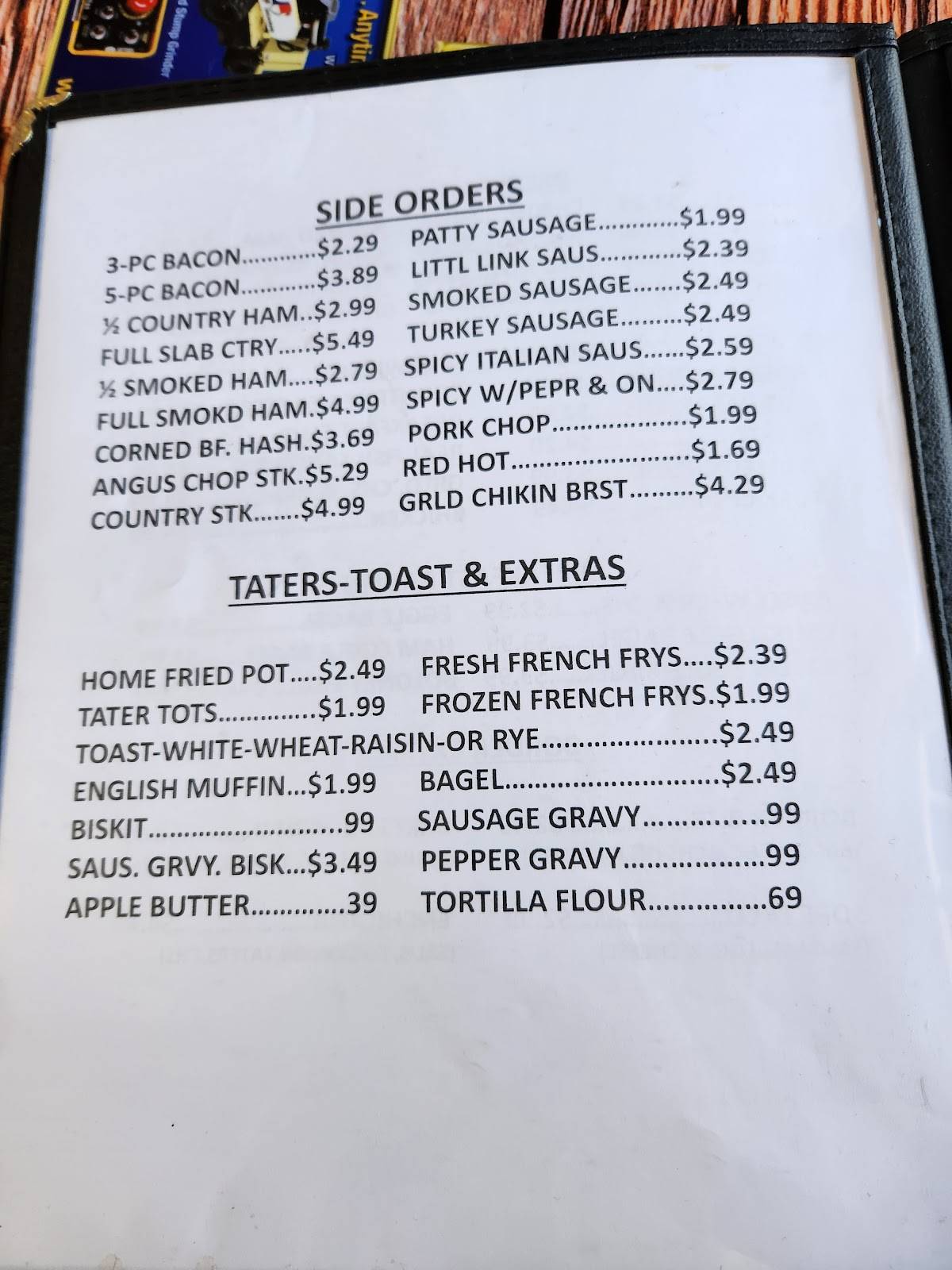 Menu at The Border Restaurant, Wake Forest