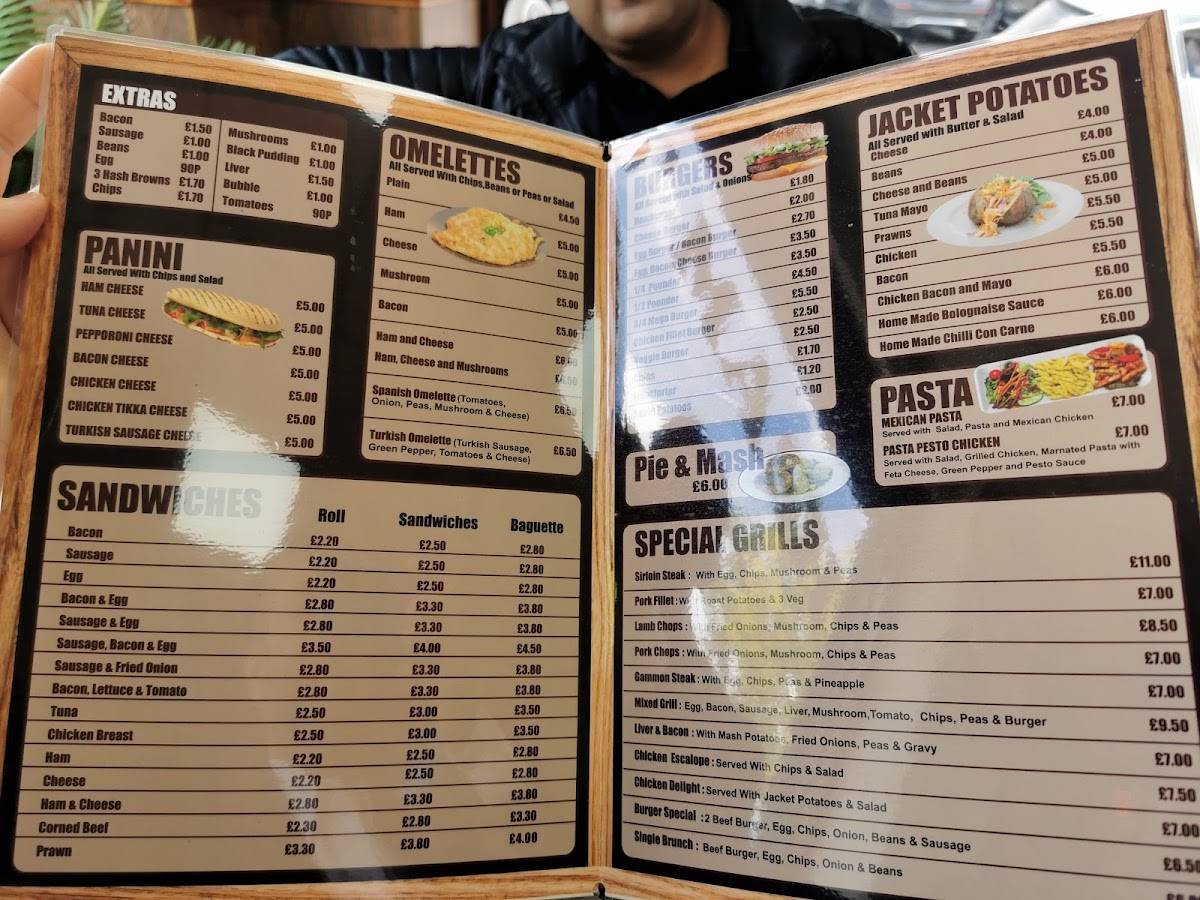 Menu at The Britannia Cafe, Rainham, 53 Upminster Rd S