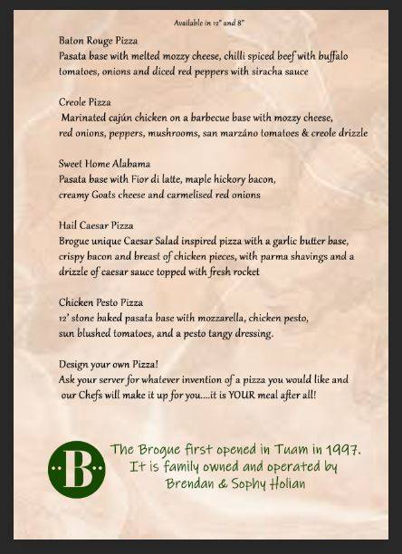 Menu at The Brogue Bar & Grill, Tuam, High St