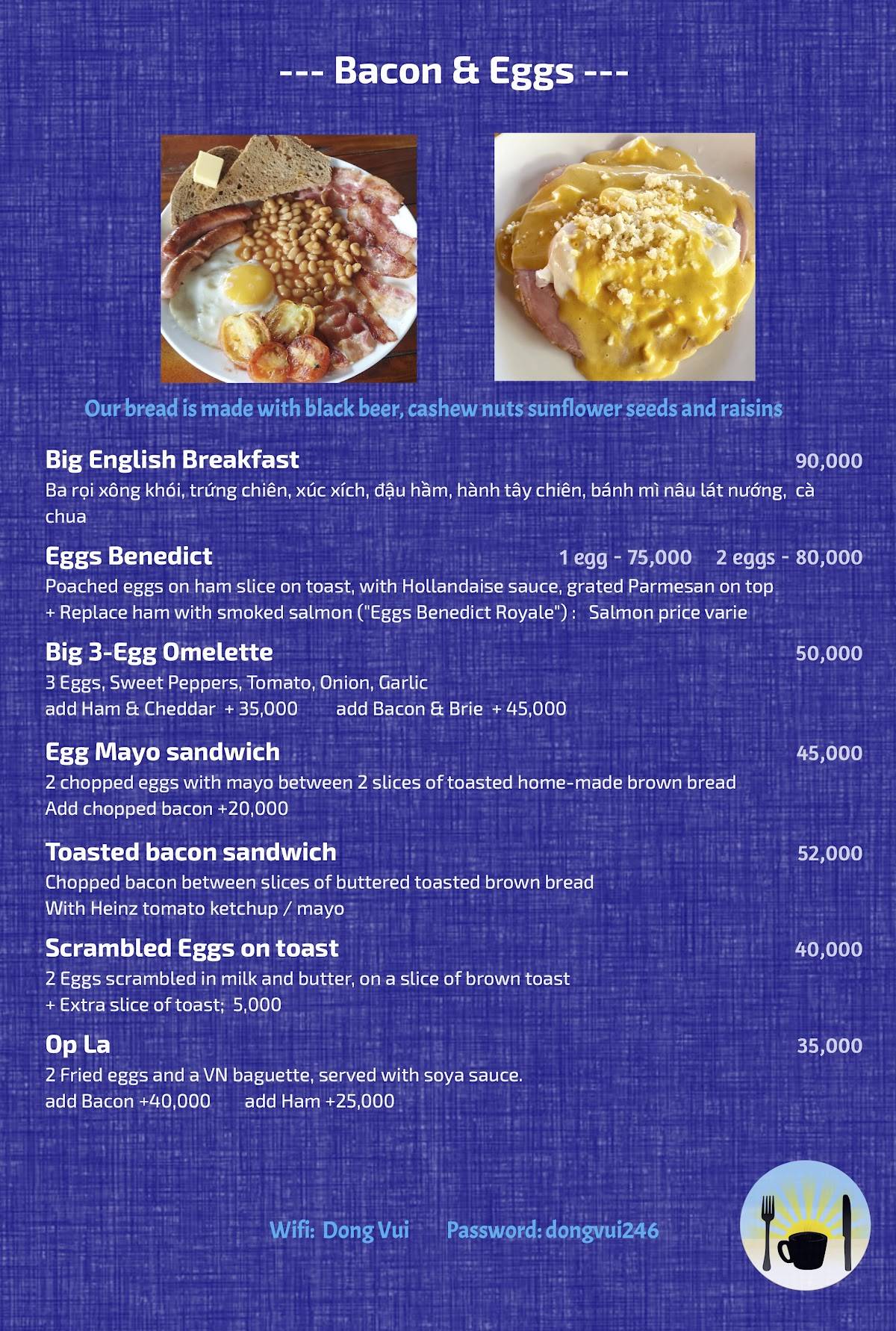 Menu at The Brunch Bar Mui Ne, Phan Thiet