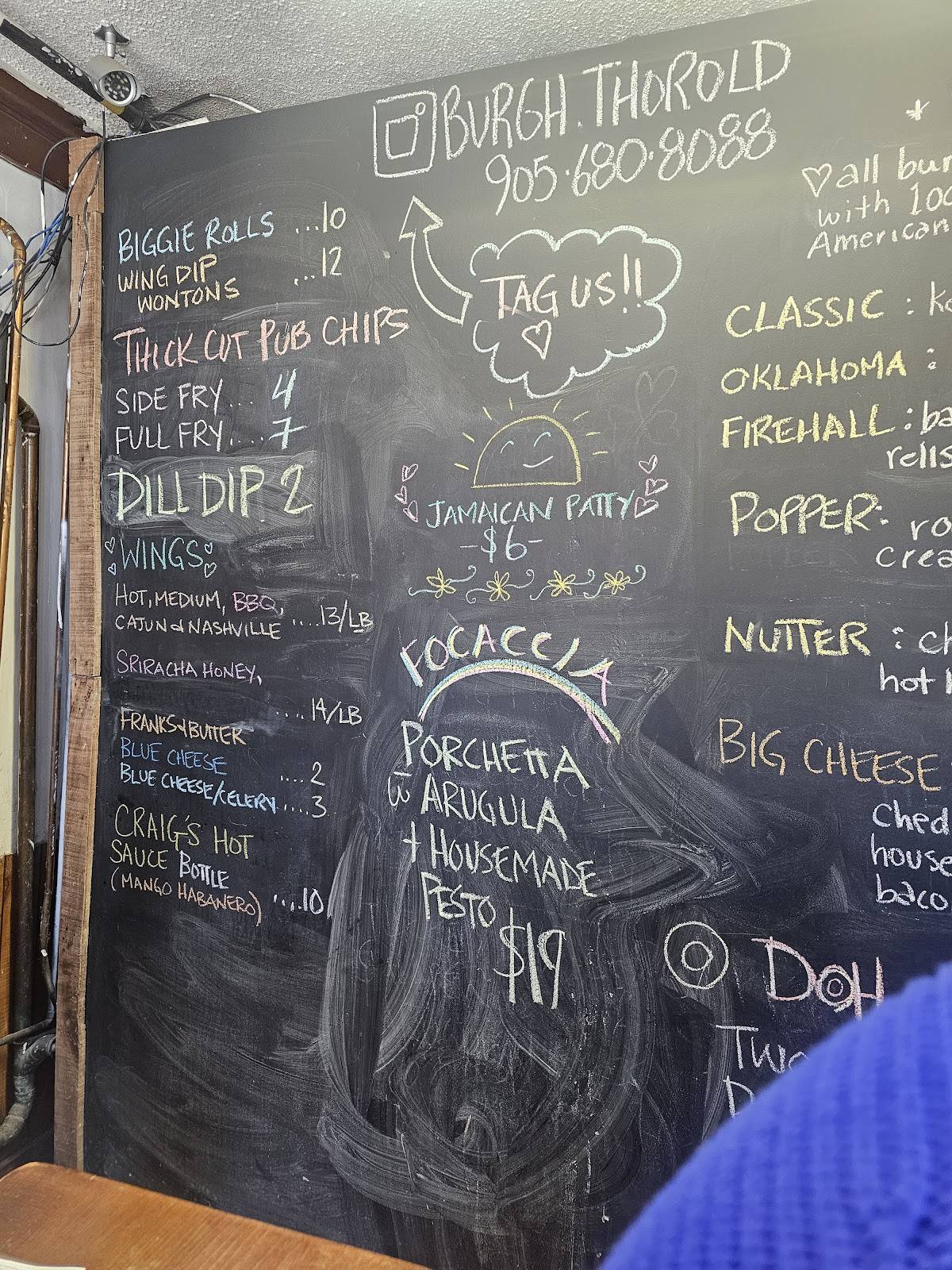 Menu at The Burgh restaurant, Thorold
