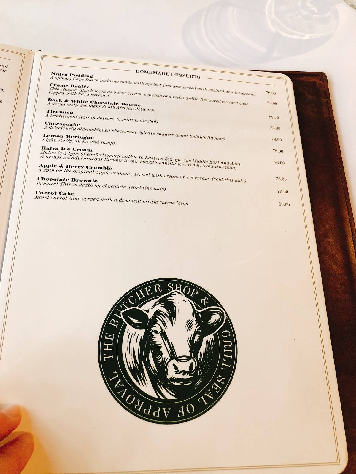 Speisekarte von The Butcher Shop & Grill restaurant, Sandton, Shop 30 ...