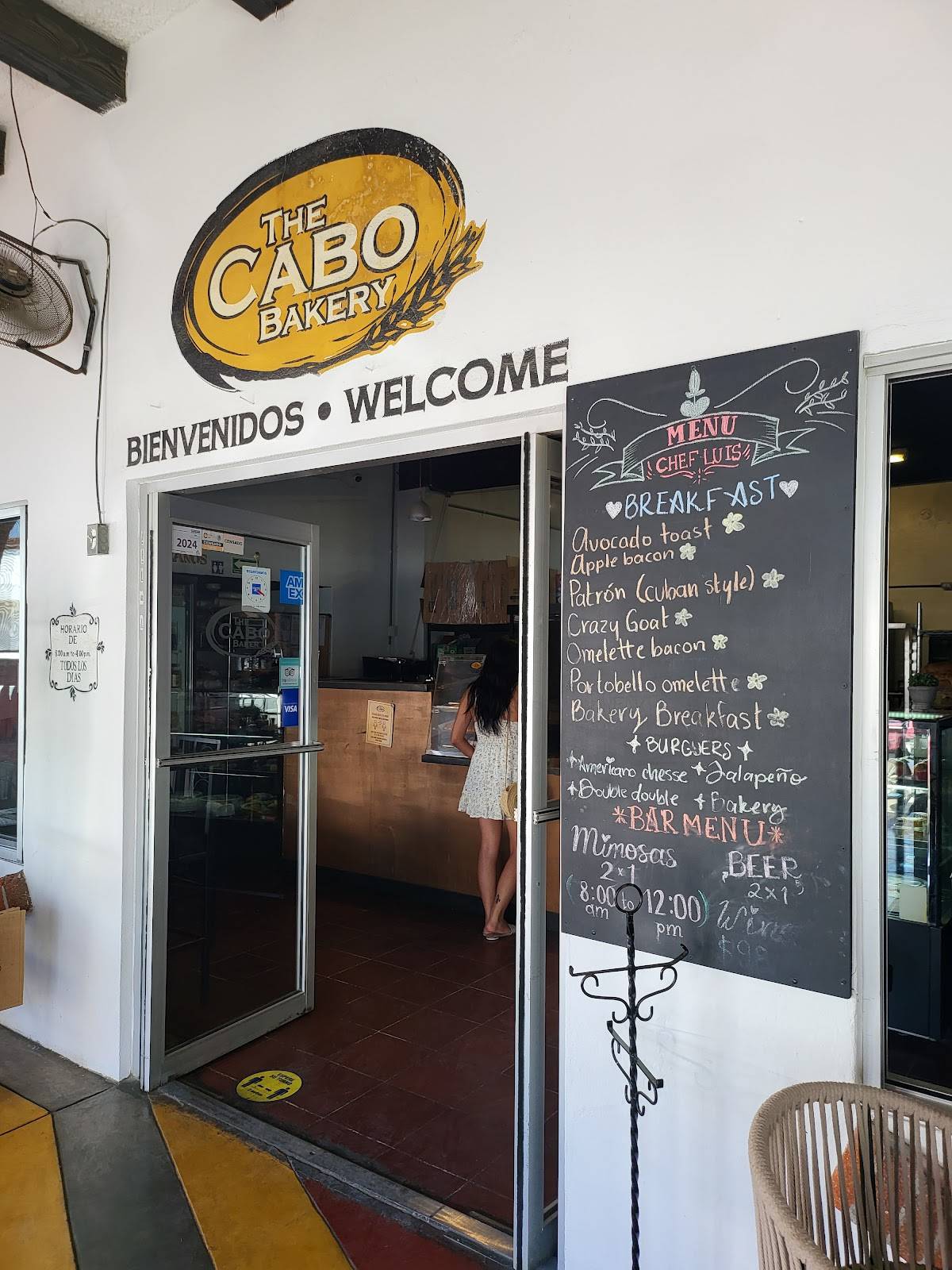 Menu at The Cabo Bakery, Cabo San Lucas