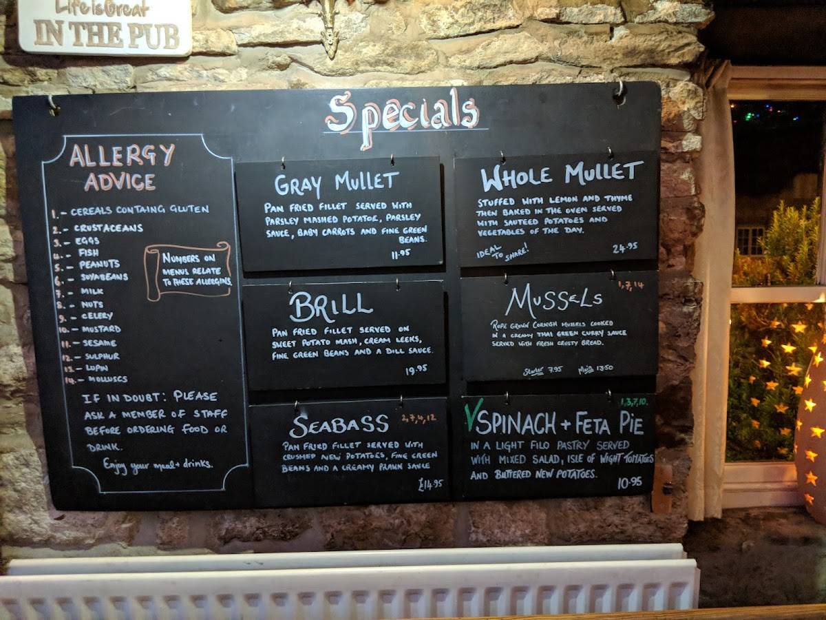 Menu at The Castle Inn pub & bar, Corfe Castle