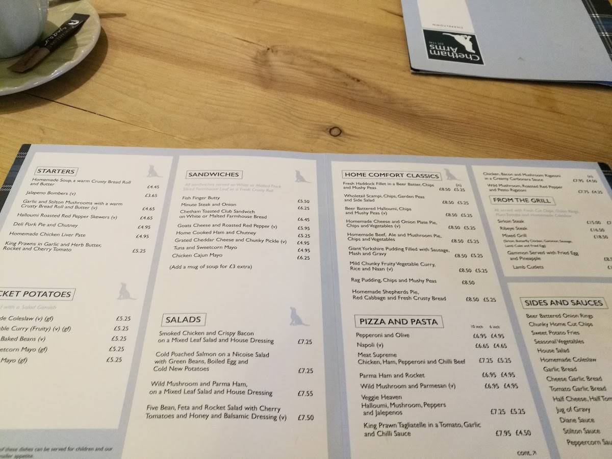 Menu at The Chetham Arms pub & bar, Bolton