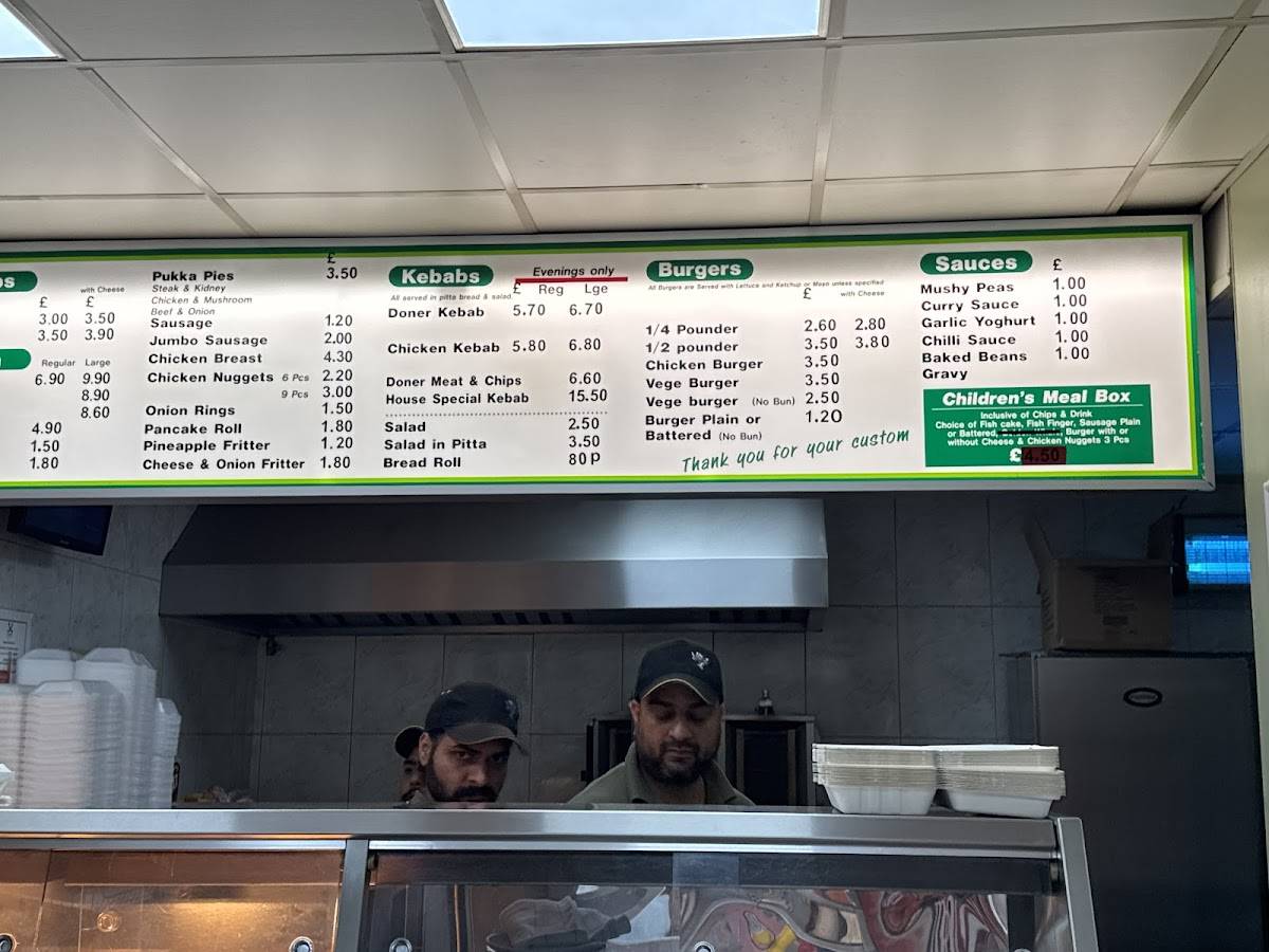 Menu at The Chip Shop fast food, Cottesmore