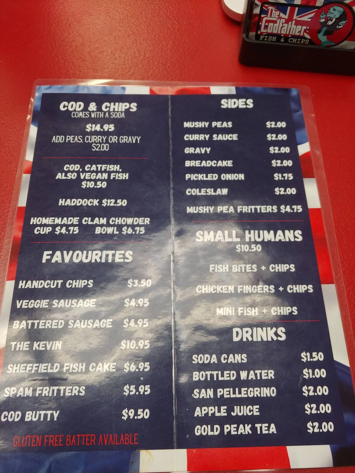 Menu at The Codfather restaurant, Henderson