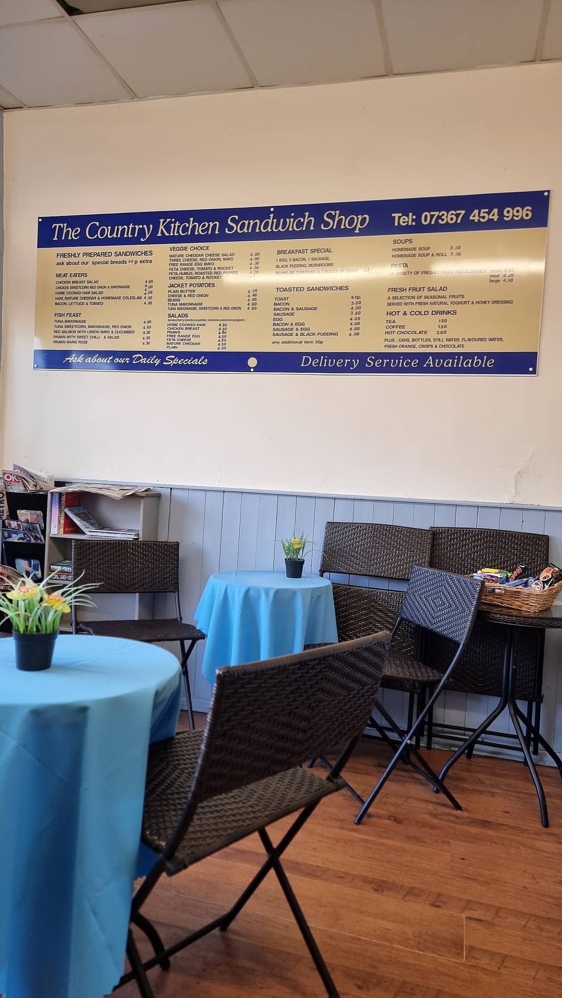 Menu at The Country Kitchen Sandwich Shop restaurant, Liverpool