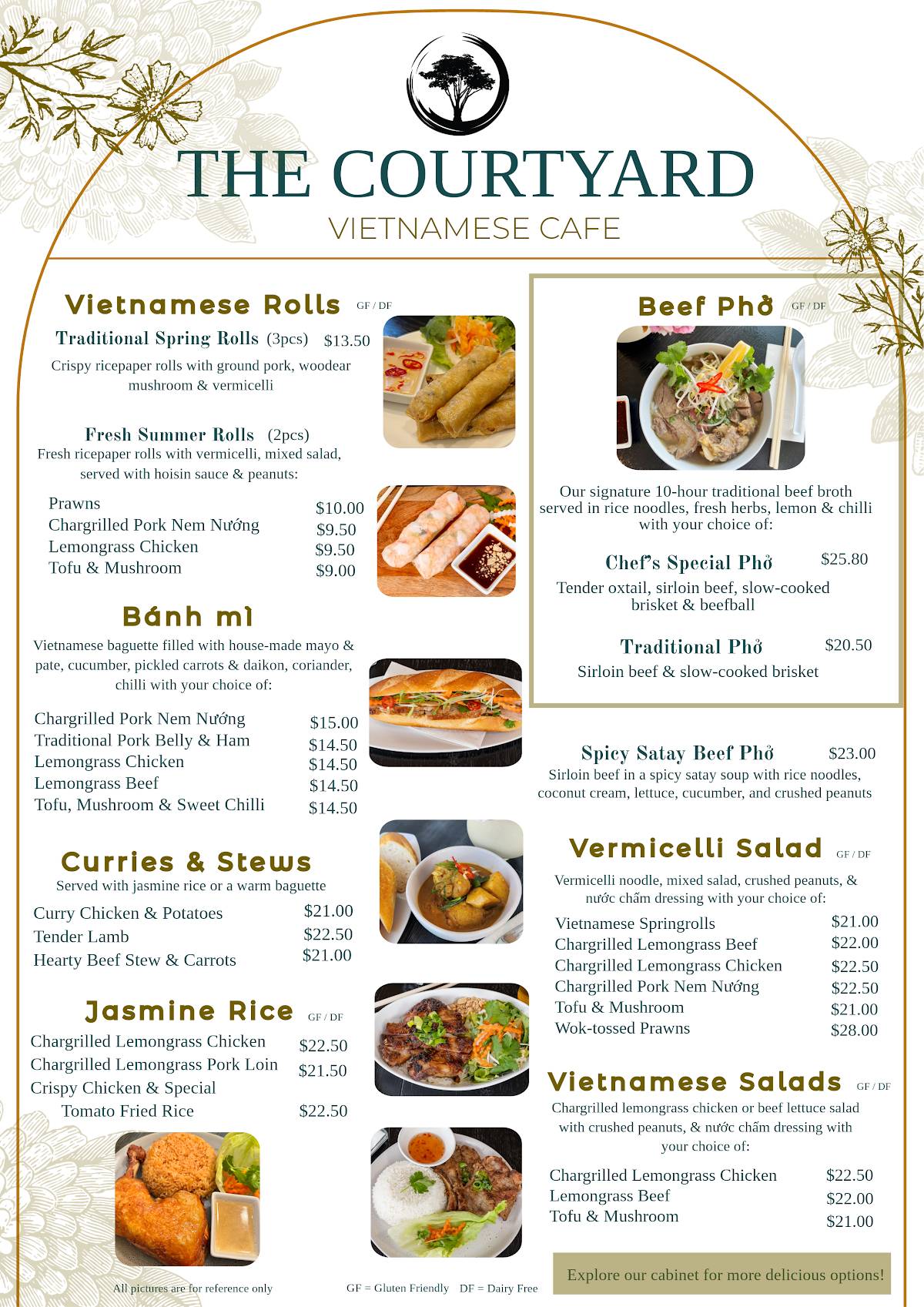 Menu at The Courtyard Vietnamese Cafe, Auckland