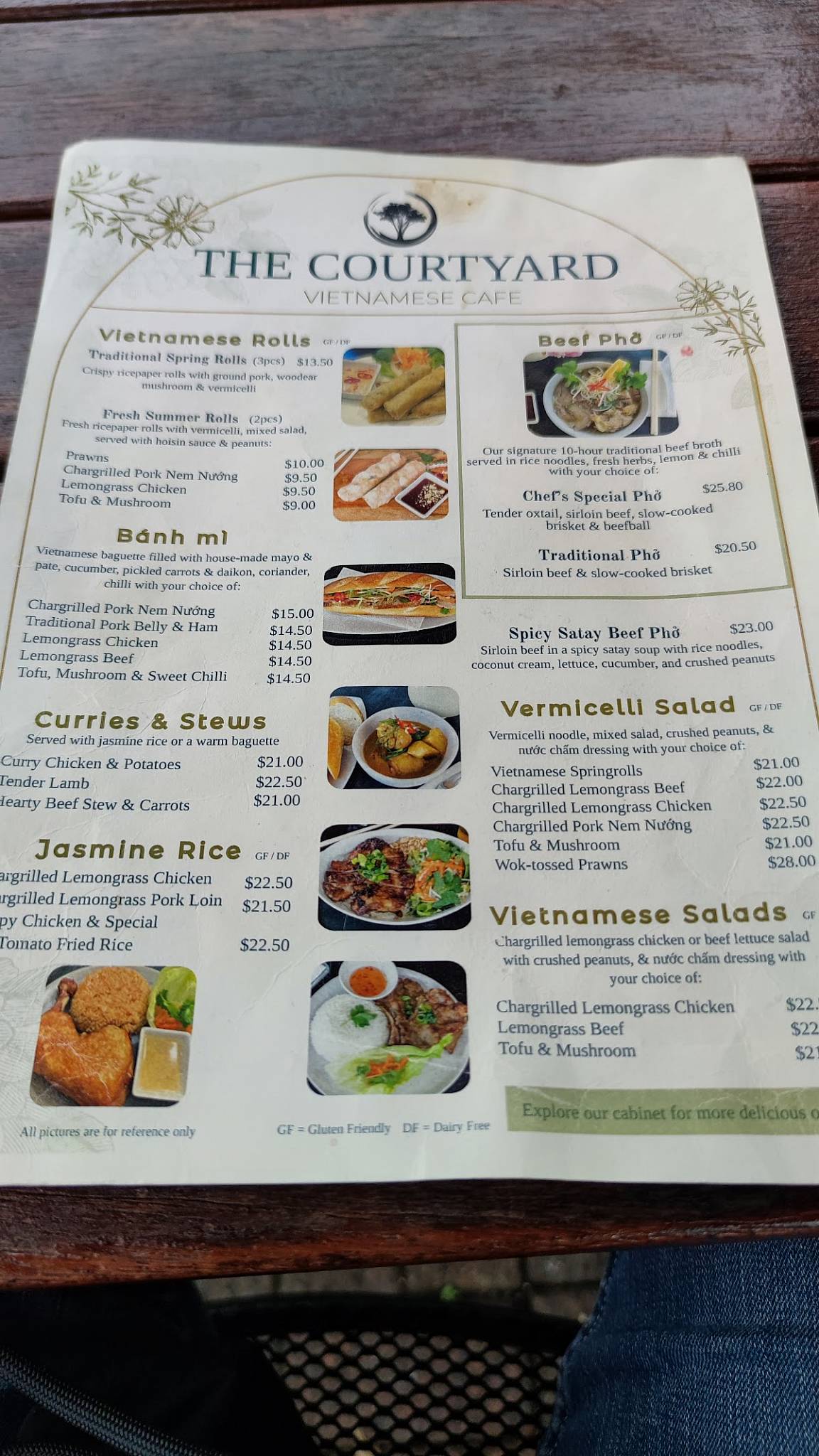 Menu at The Courtyard Vietnamese Cafe, Auckland