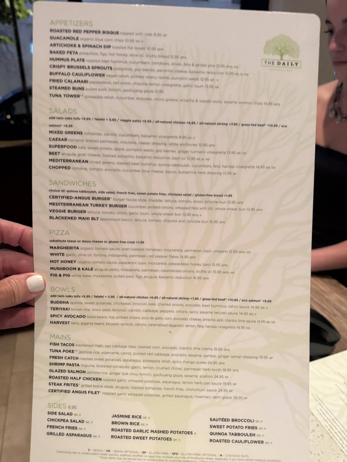 Menu at The Daily Kitchen & Bar, Richmond, W Broad St