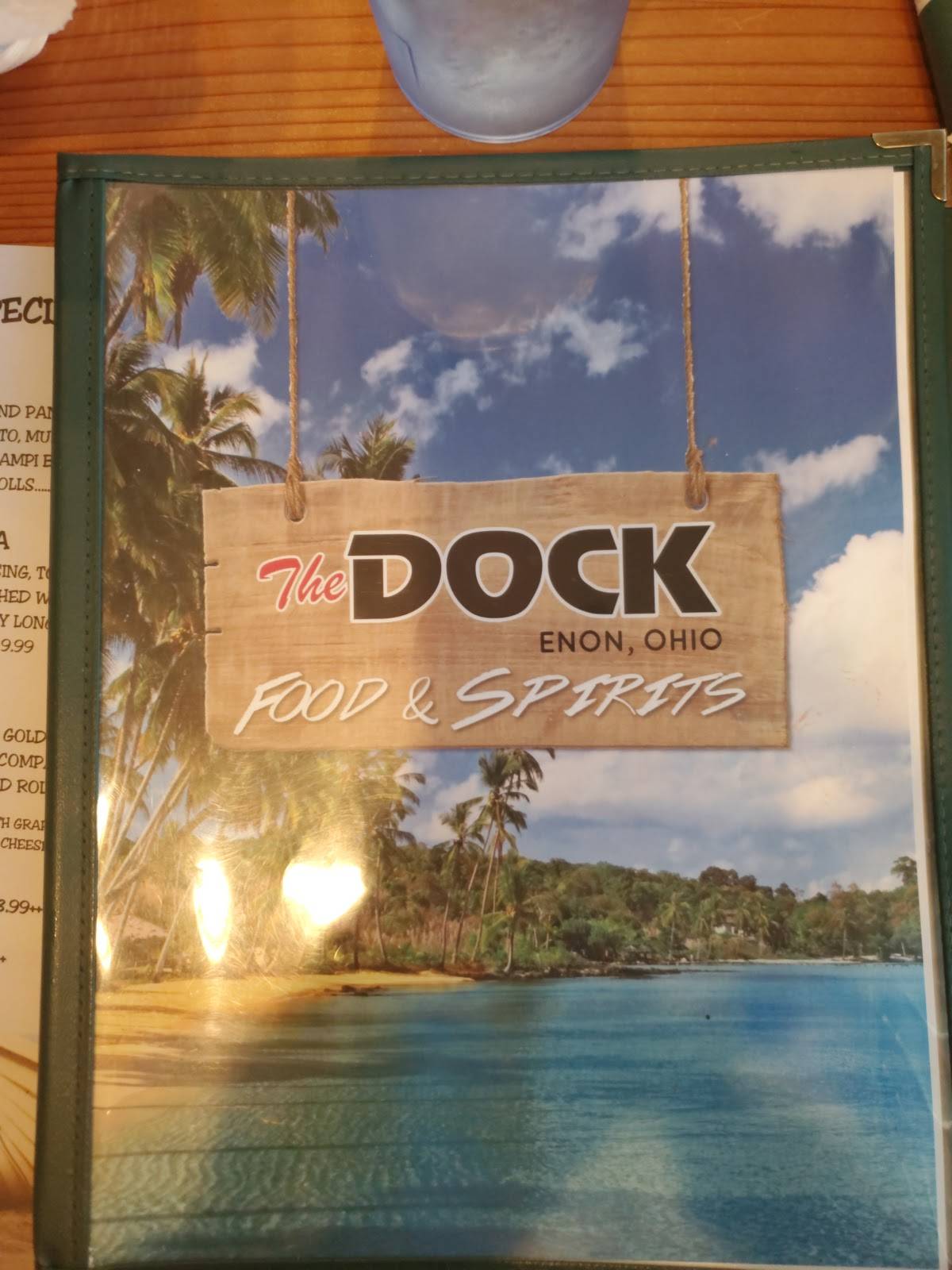 Menu at The Dock Food and Spirits restaurant, Enon