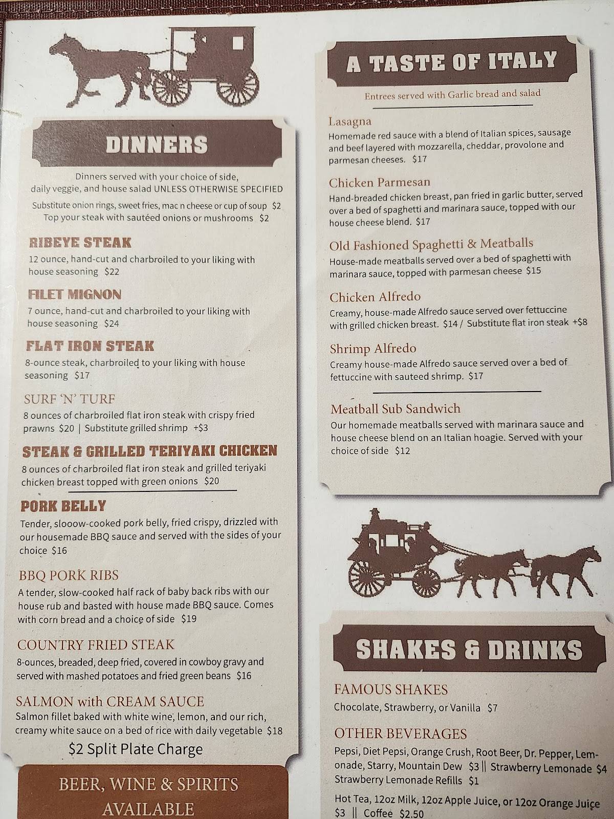 Menu at The Elgin Station Grill and Bar, Elgin