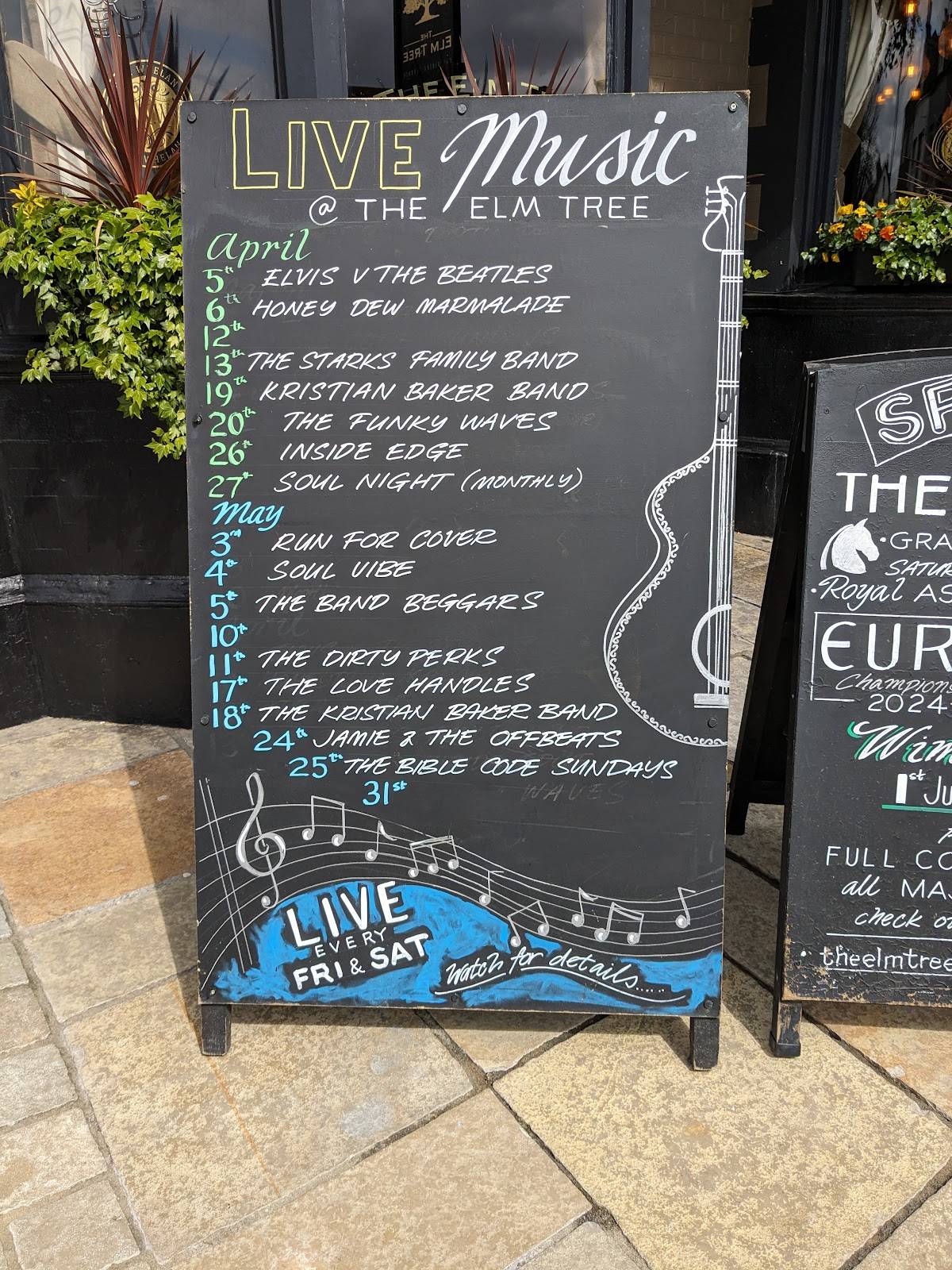 Menu at The Elm Tree restaurant, Beckenham