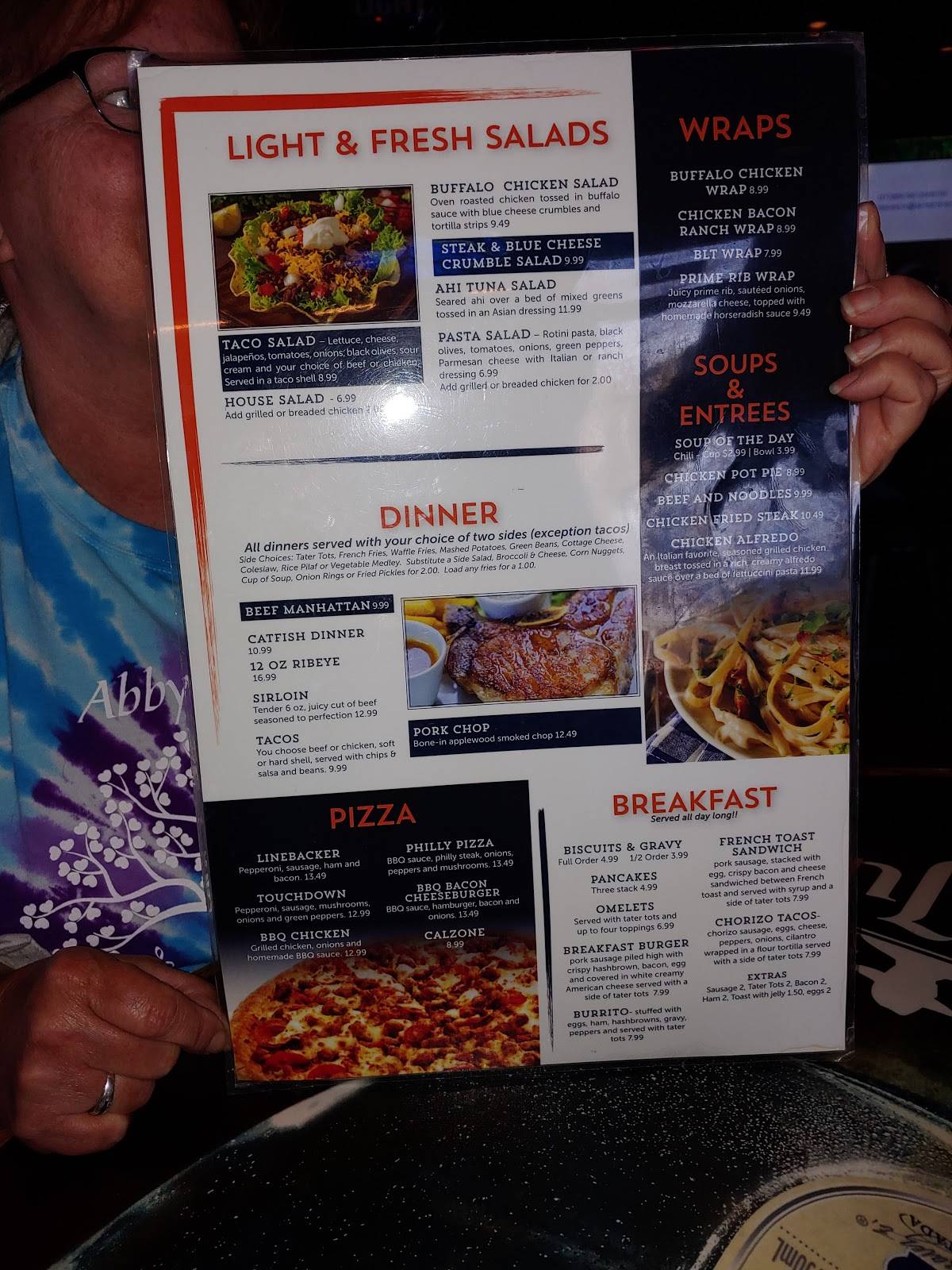 Menu at The End Zone Sports Bar & Grill, Lafayette