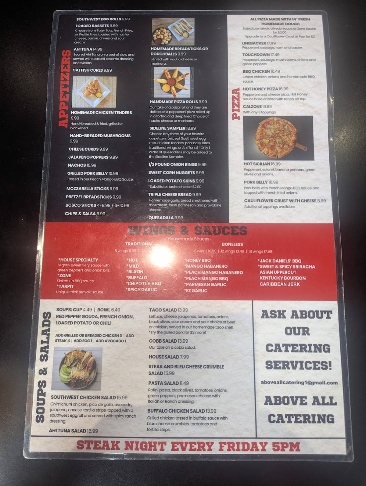 Menu at The End Zone Sports Bar & Grill, Lafayette