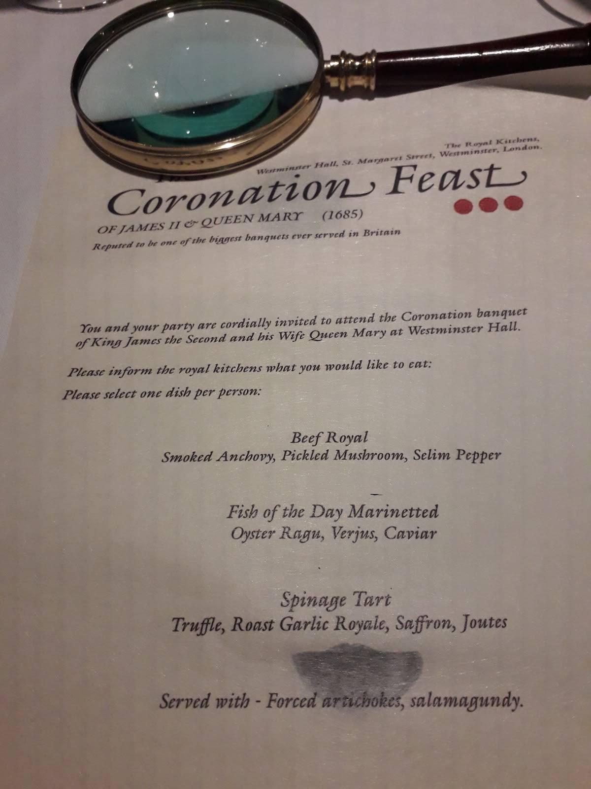 Menu at The Fat Duck restaurant, Bray