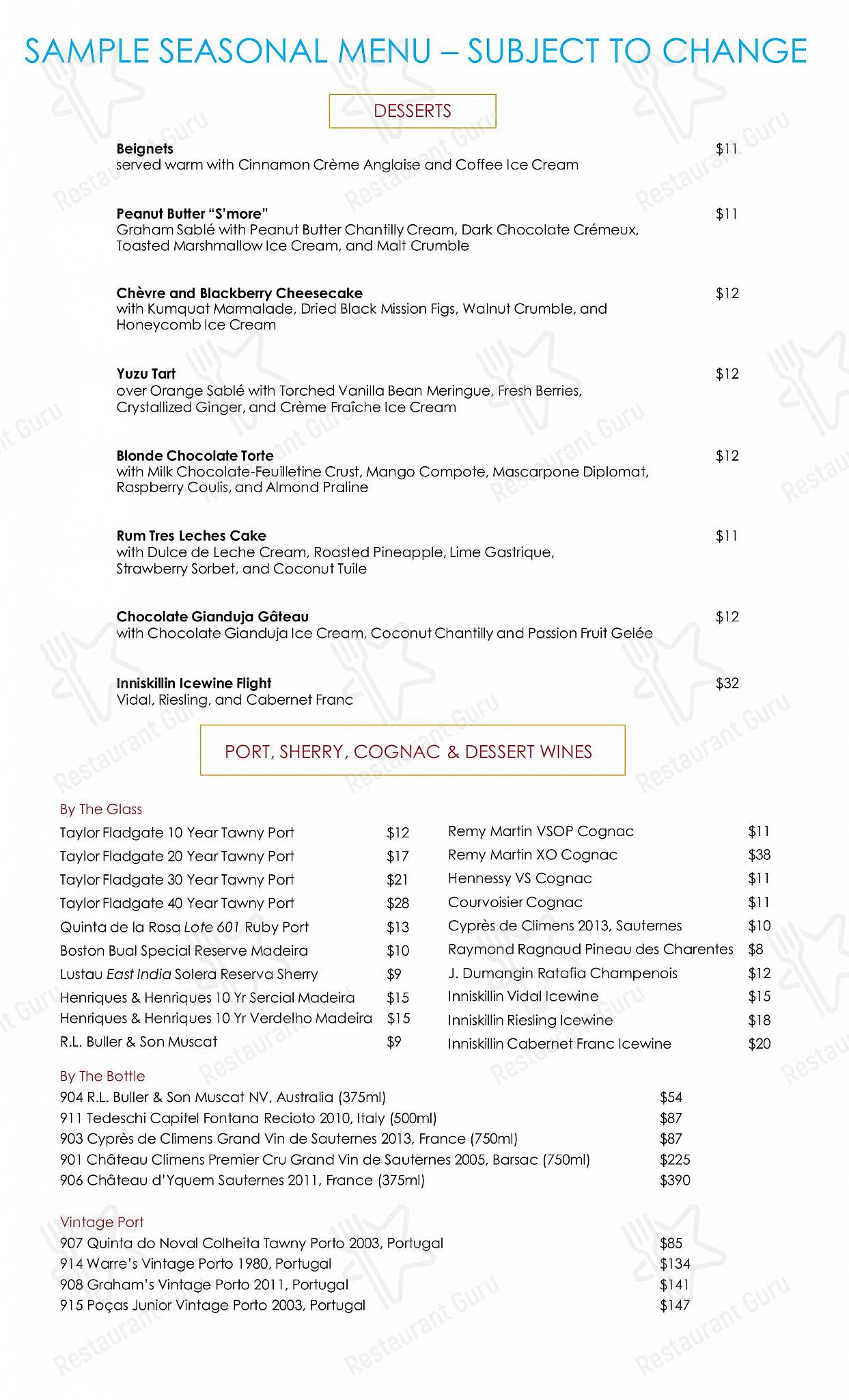 Menu at The Fig Tree Restaurant, Charlotte, E 7th St