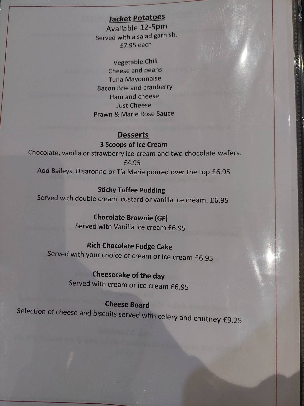 Menu at The Fountain Inn pub & bar, Gloucester