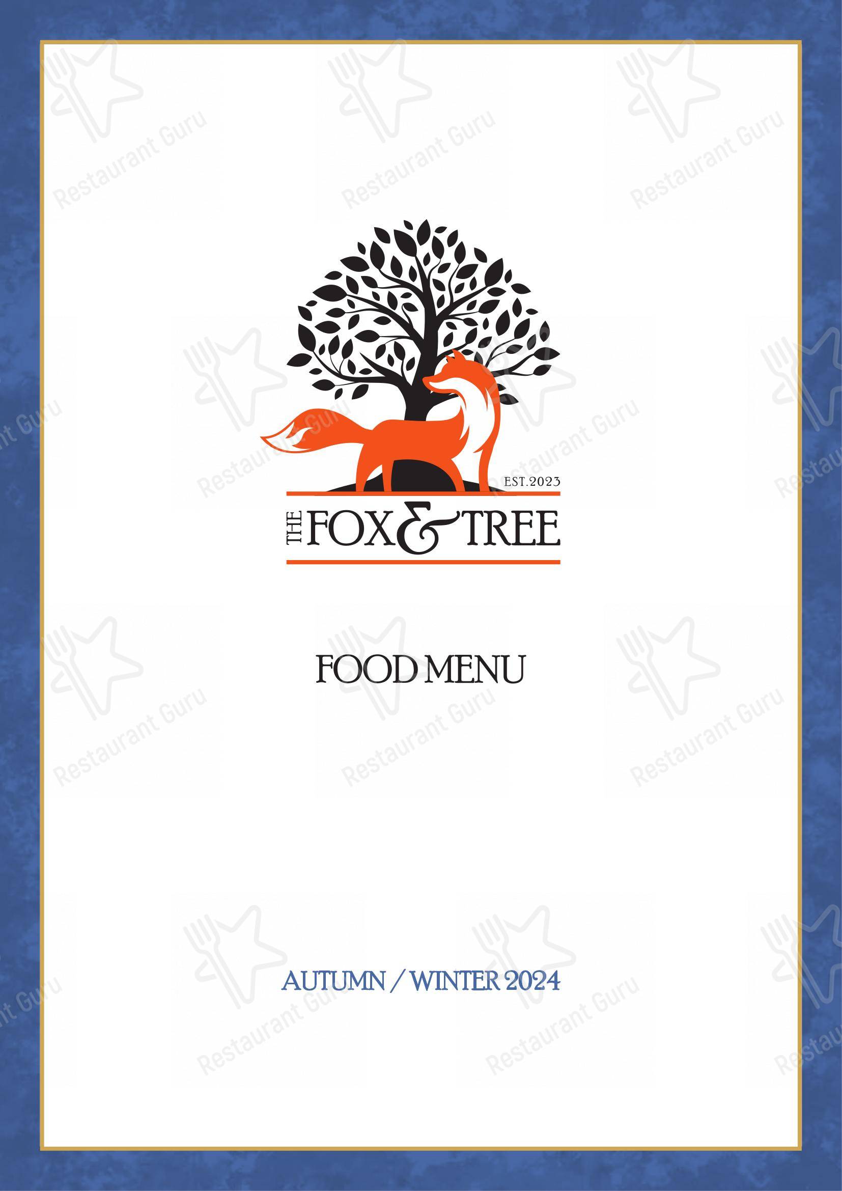 Menu at The Fox and Tree restaurant, Seaham