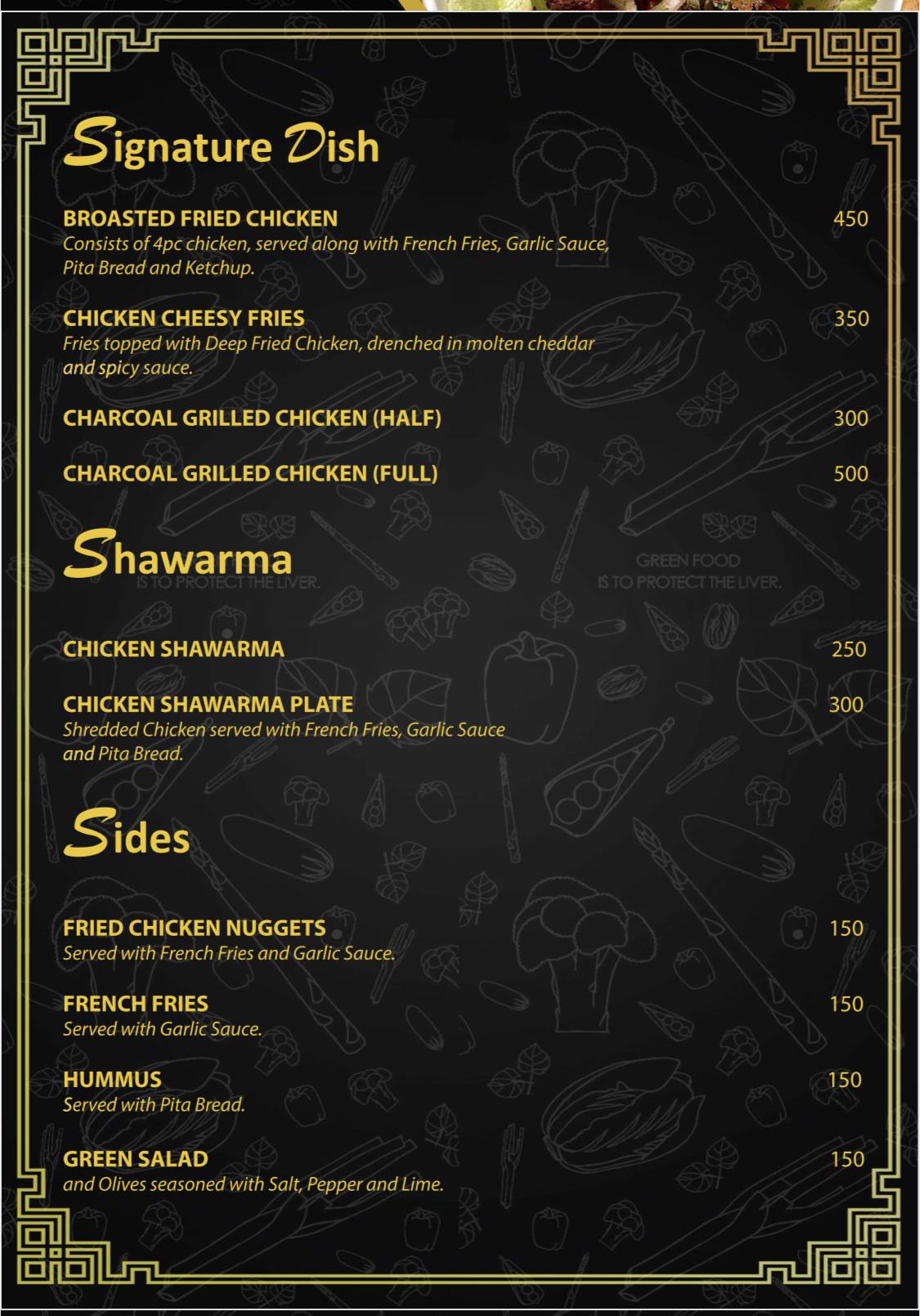 Menu at The Fried Chicken Factory, Hyderabad