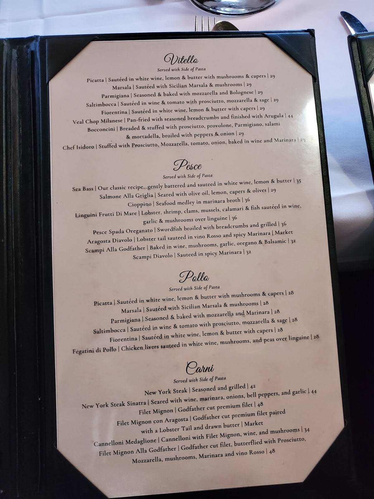 Menu at The Godfather pub & bar, San Diego