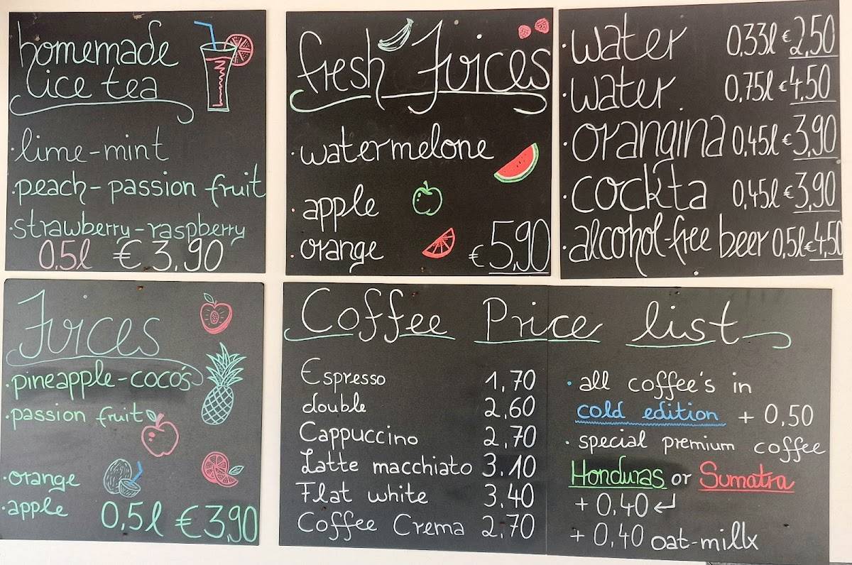 Menu at The Gorilla Food Club, Rovinj