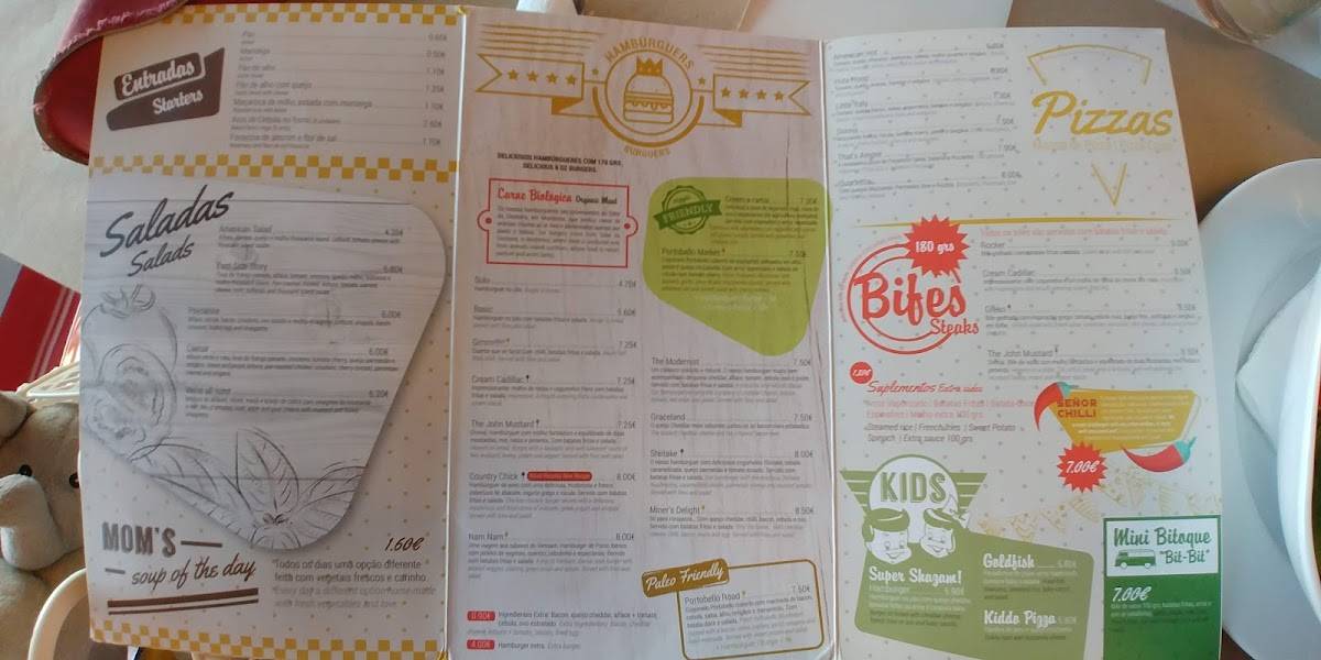 Menu em The Great American Disaster pub & Bar, Lisboa