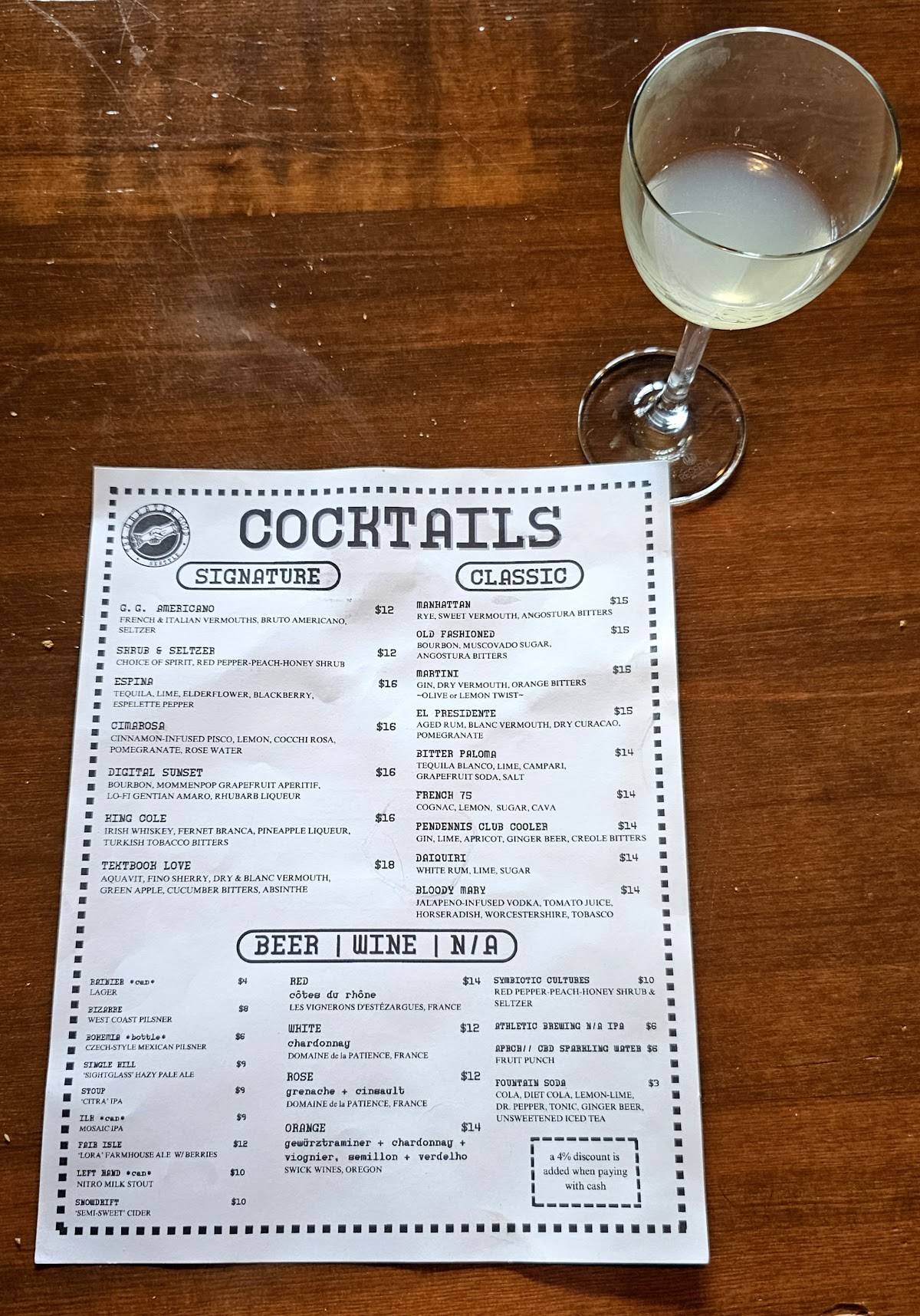 Menu at The Greater Good pub & bar, Seattle