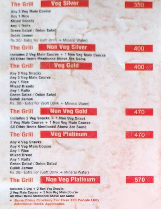Menu at The Grill House - Sec 120, Noida