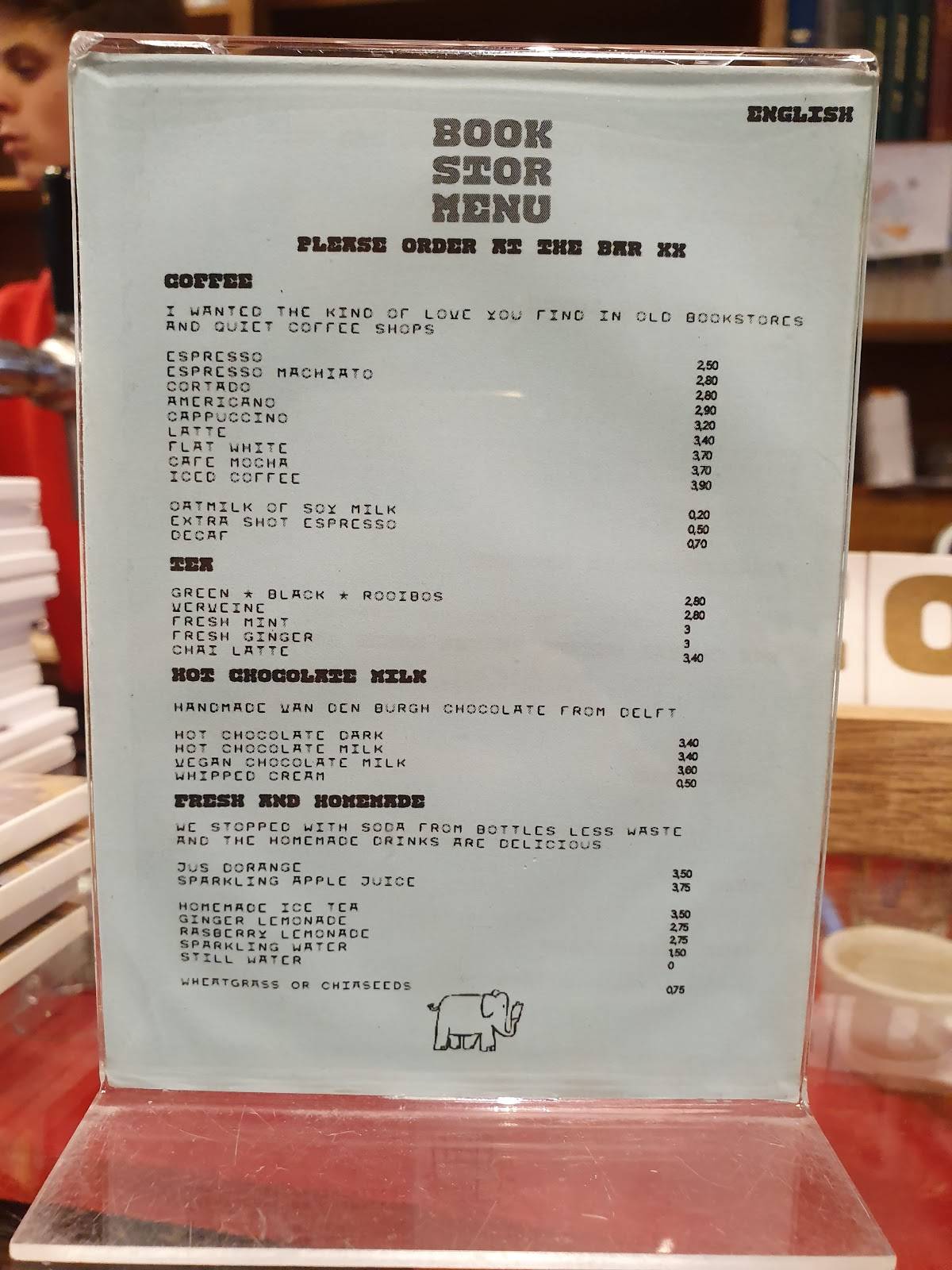Speisekarte von The Bookstore Café, Den Haag