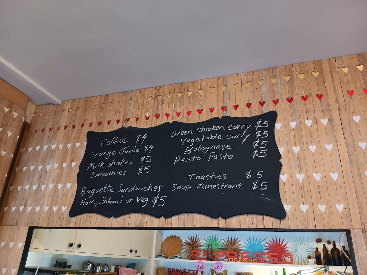 Menu at The Heart of Carlton cafe, Carlton
