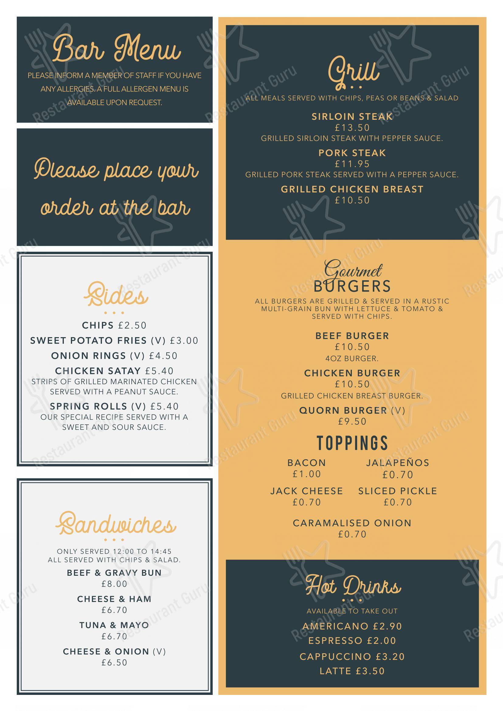 Menu at The Highfield Hotel pub & bar, Houghton le Spring, 101 Durham Rd