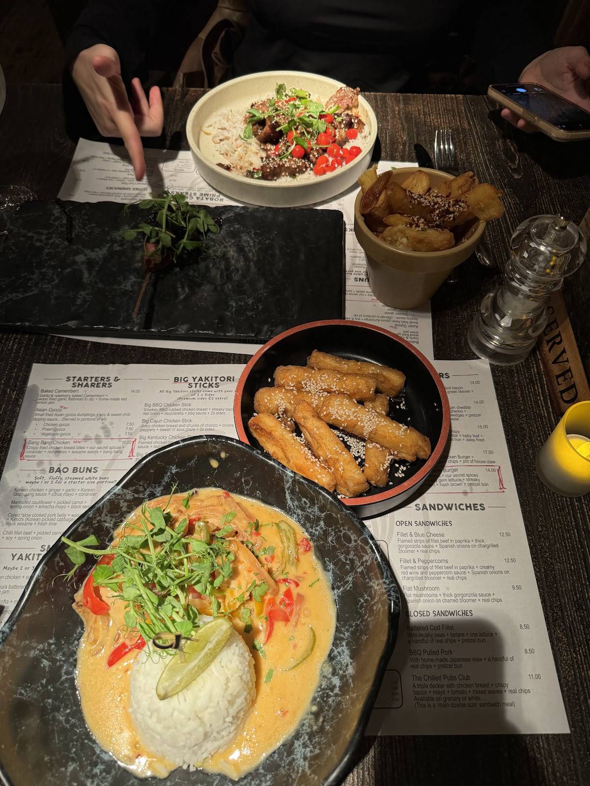 Menu at The Hunloke Arms restaurant, Chesterfield, Derby Rd